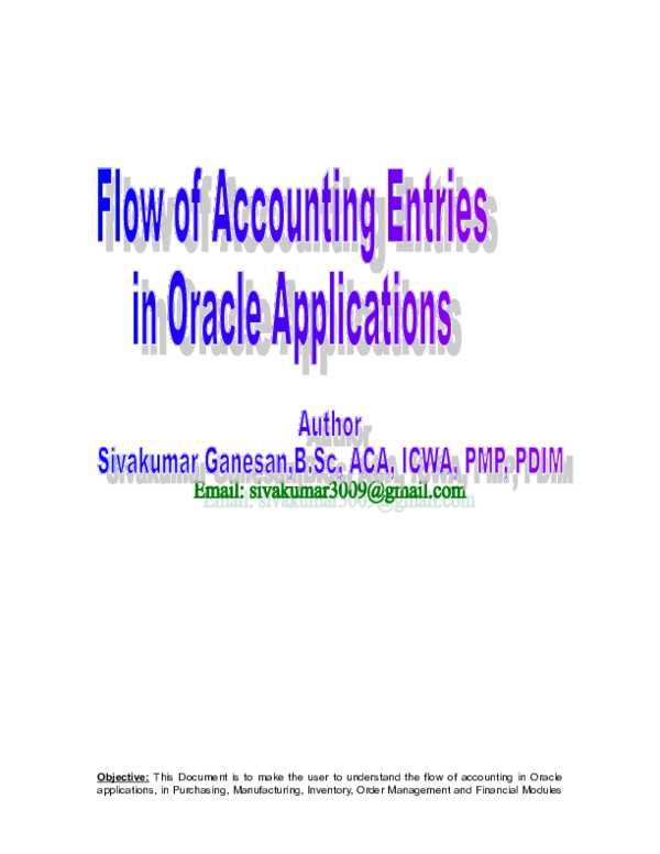 Doc Flow Of Accounting Entries In Oracle Applications