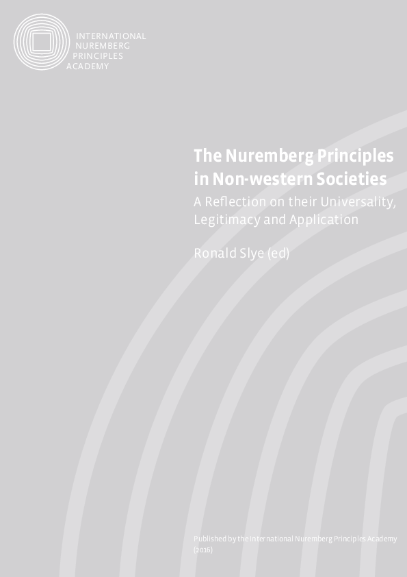 (PDF) ‘The legitimacy and applicability of the Nuremberg principles to ...