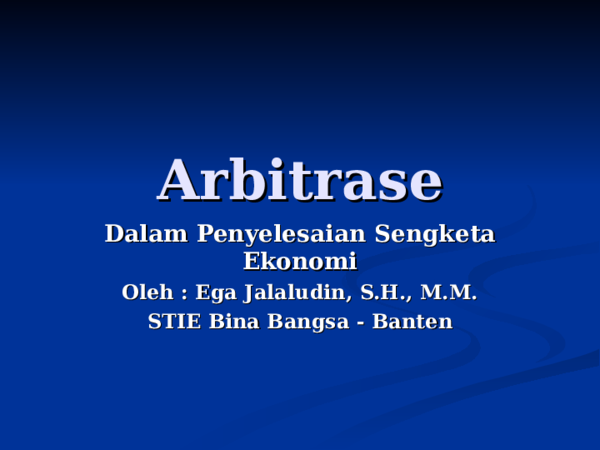 (PPT) Arbitrase.ppt