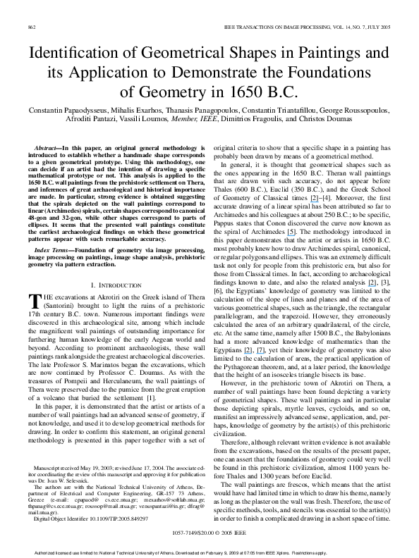 (PDF) Identification of geometrical shapes in paintings and its ...