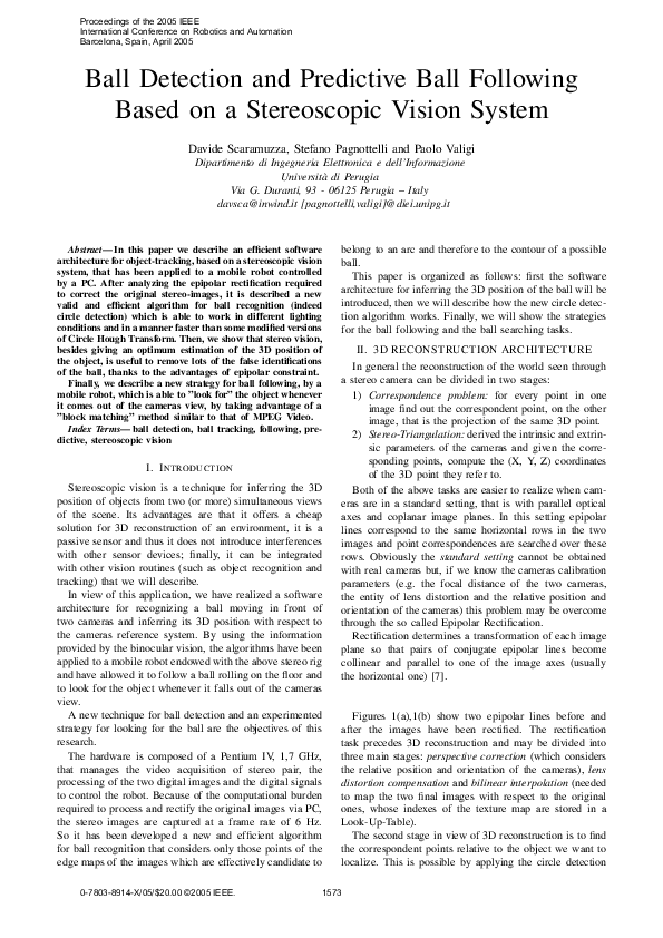 (PDF) Ball Detection and Predictive Ball Following Based on a ...