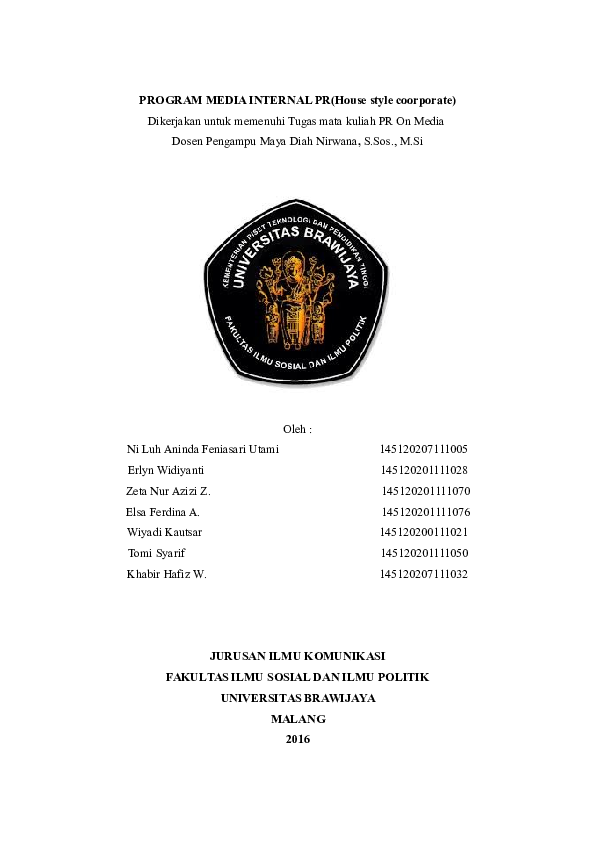 (DOC) PROGRAM MEDIA INTERNAL PR(House style coorporate) Dikerjakan ...