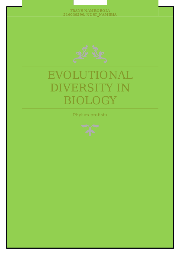 (DOC) EVOLUTIONAL DIVERSITY IN BIOLOGY _BACHELOR OF SCIENCE