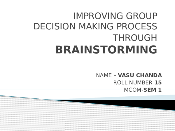 (PPT) Vasu presentation brainstorming | Vasu Chanda - Academia.edu