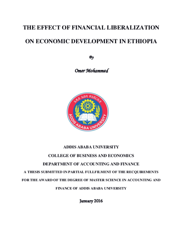 (PDF) THE EFFECT OF FINANCIAL LIBERALIZATION ON ECONOMIC DEVELOPMENT IN ...