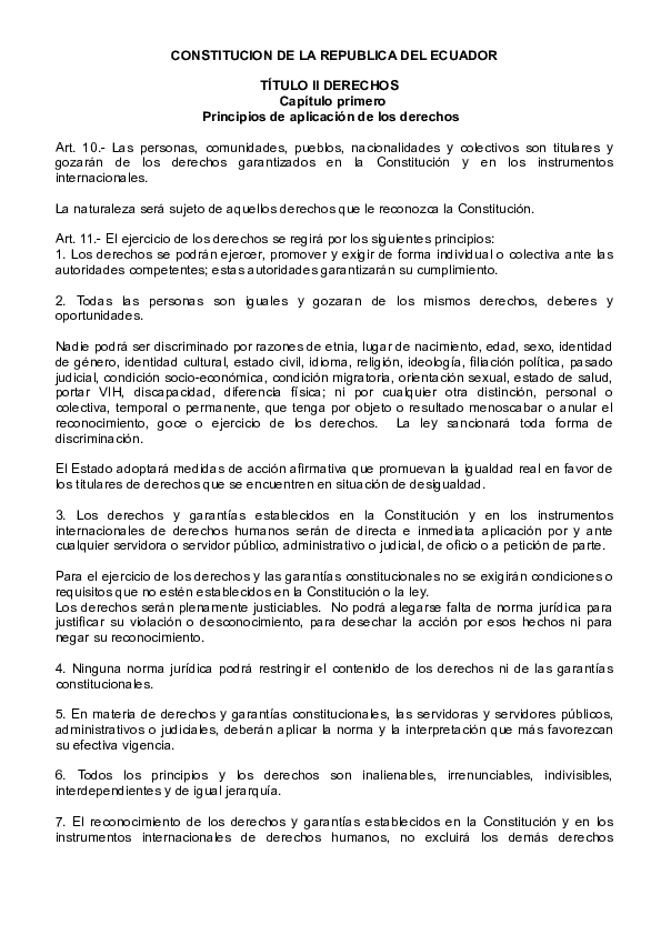 (DOC) CONSTITUCION DE LA REPUBLICA DEL ECUADOR