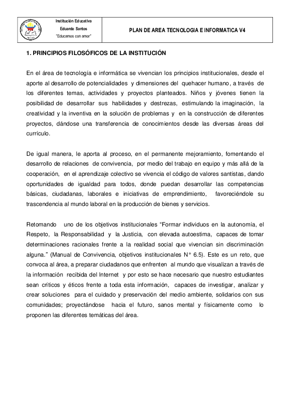 (PDF) PLAN DE AREA TECNOLOGIA E INFORMATICA V4