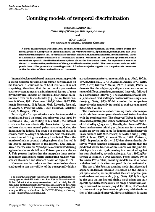 (PDF) Counting models of temporal discrimination