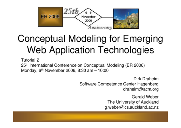 (PDF) Conceptual Modeling for Emerging Web Application Technologies