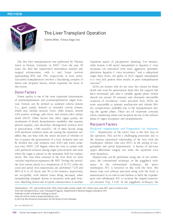 (PDF) The liver transplant operation