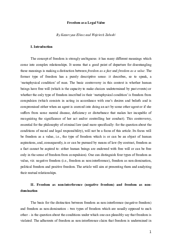 (DOC) Freedom as a Legal Value