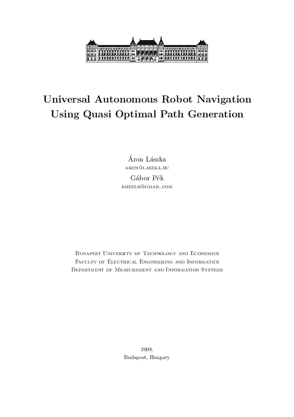 (PDF) Universal autonomous robot navigation using quasi optimal path ...