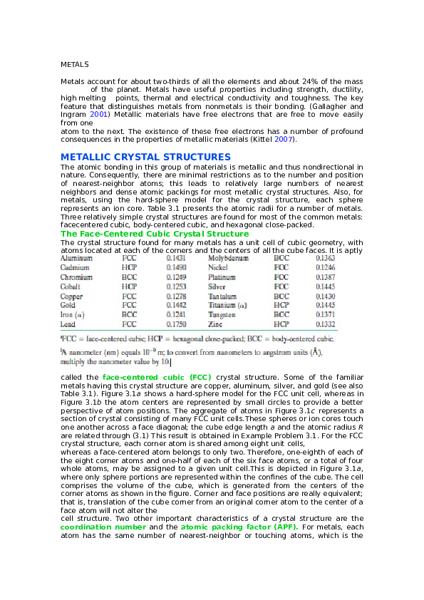 (DOC) Metals Material