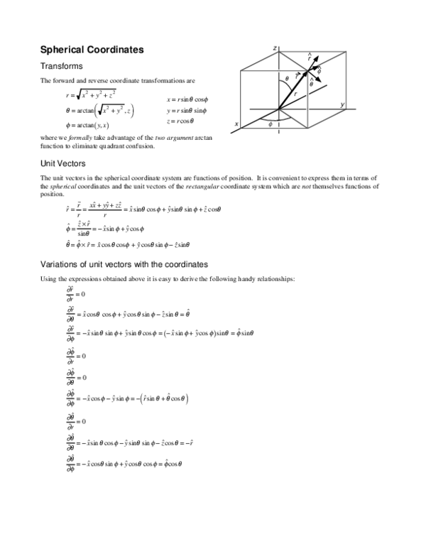 (PDF) spherical coordinate system