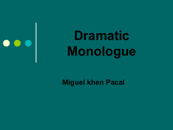 (PPT) Dramatic monologue