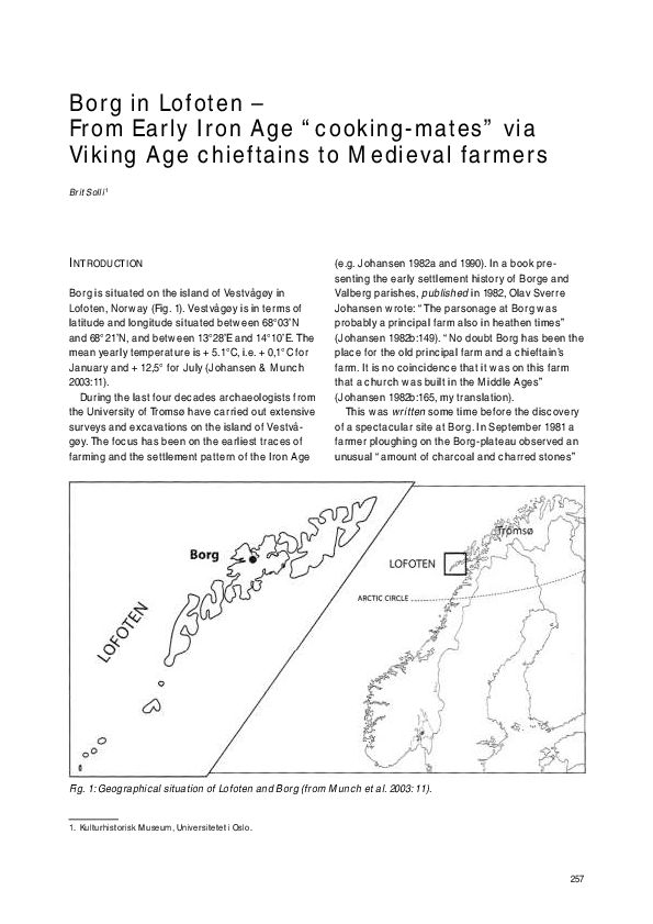 (PDF) Borg in Lofoten - From Early Iron Age "cooking-mates" via Viking ...