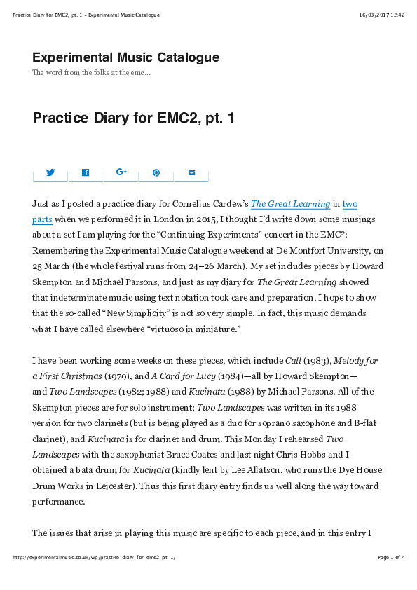 (PDF) Practice Diary for EMC2