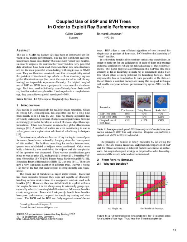 (PDF) Coupled Use of BSP and BVH Trees in Order to Exploit Ray Bundle ...
