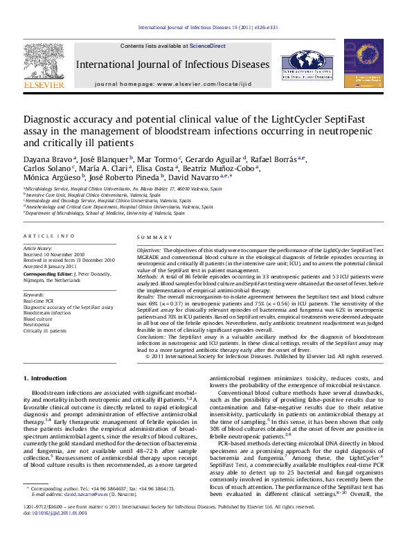 (PDF) Diagnostic accuracy and potential clinical value of the ...