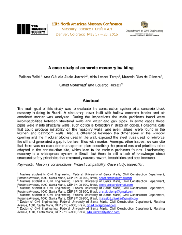 (PDF) A case-study of concrete masonry building