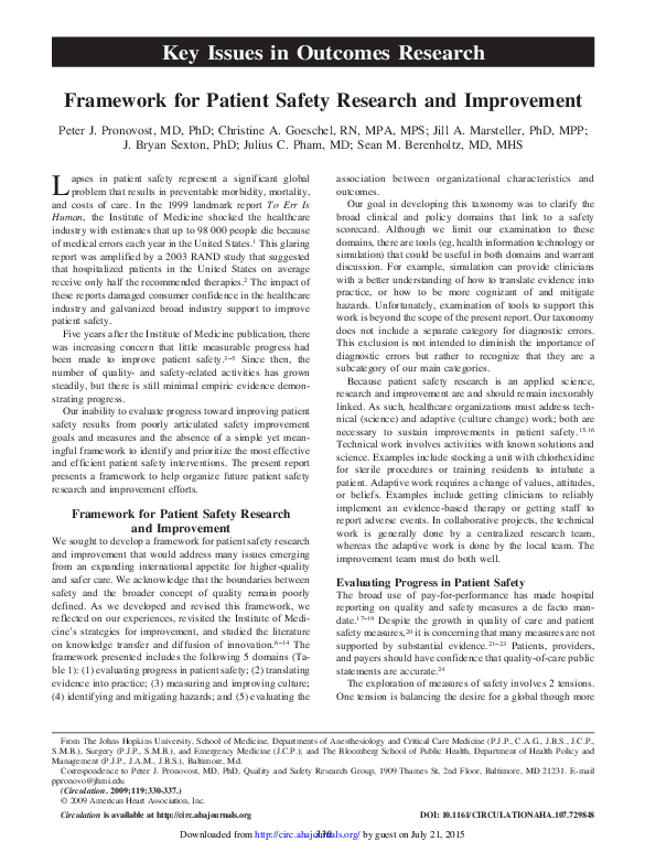 (PDF) From Science to Service: A Framework for the Transfer of Patient ...