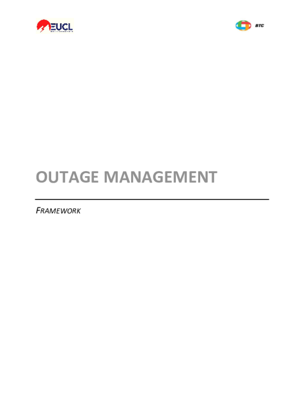 (PDF) OUTAGE MANAGEMENT FRAMEWORK OUTAGE MANAGEMENT FRAMEWORK
