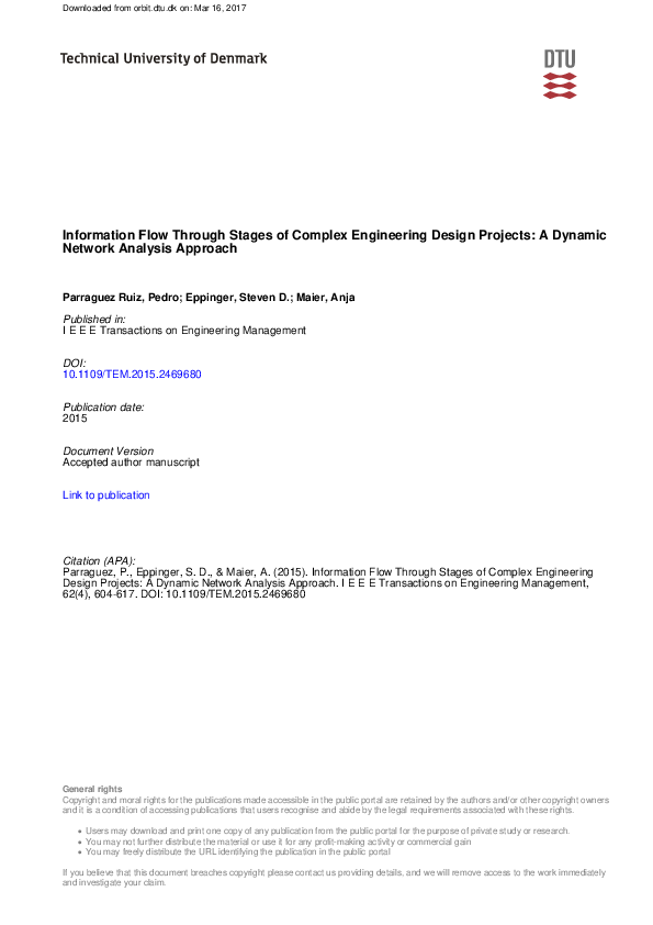 (PDF) Information Flow Through Stages of Complex Engineering Design ...