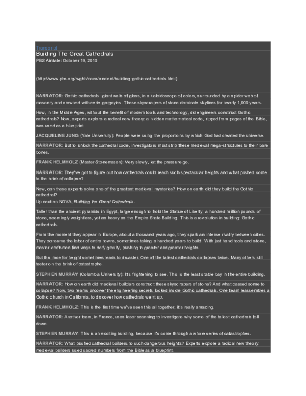 (PDF) Building the Great Cathedrals