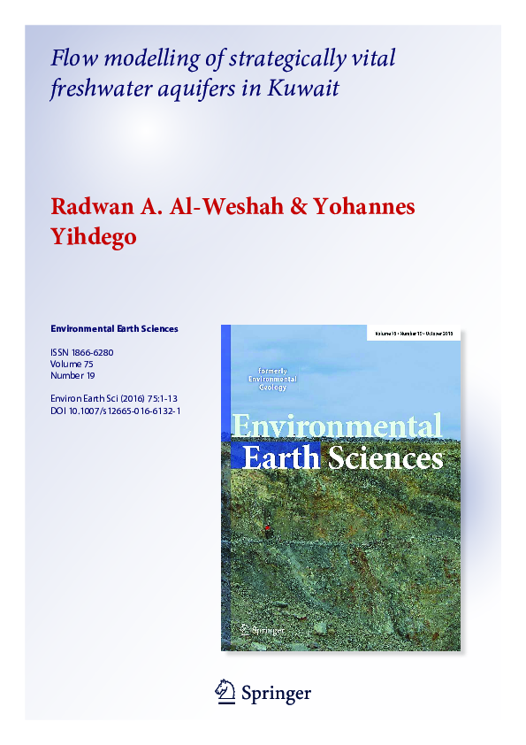 (PDF) Flow modelling of strategically vital freshwater aquifers in Kuwait