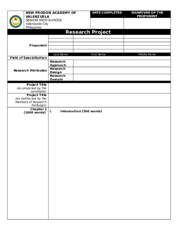 (DOC) NEW PRODON ACADEMY OF VALENZUELA SENIOR HIGH SCHOOL | Jane Santos ...