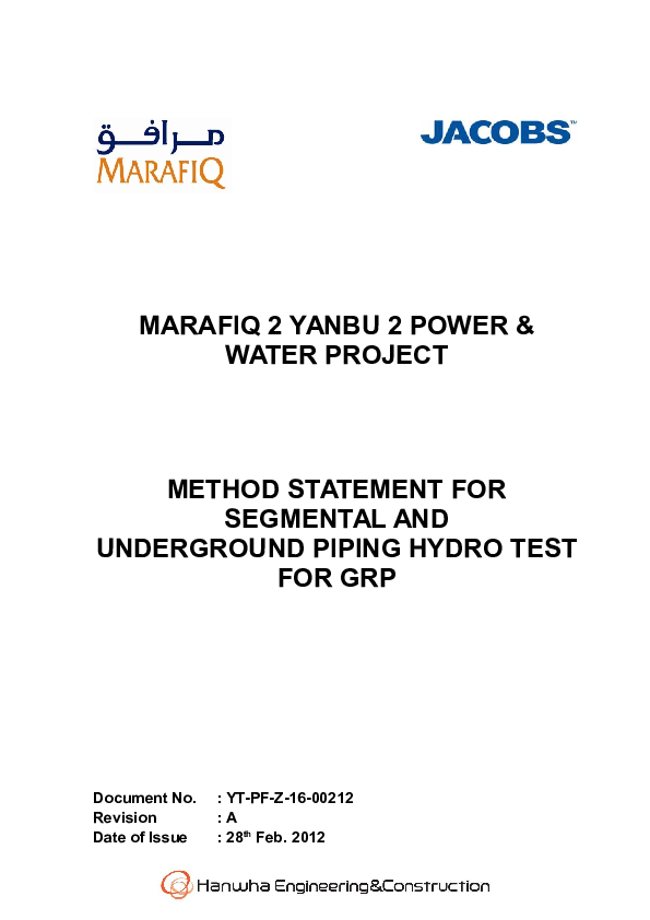 (DOC) MARAFIQ 2 YANBU 2 POWER & WATER PROJECT METHOD STATEMENT FOR ...
