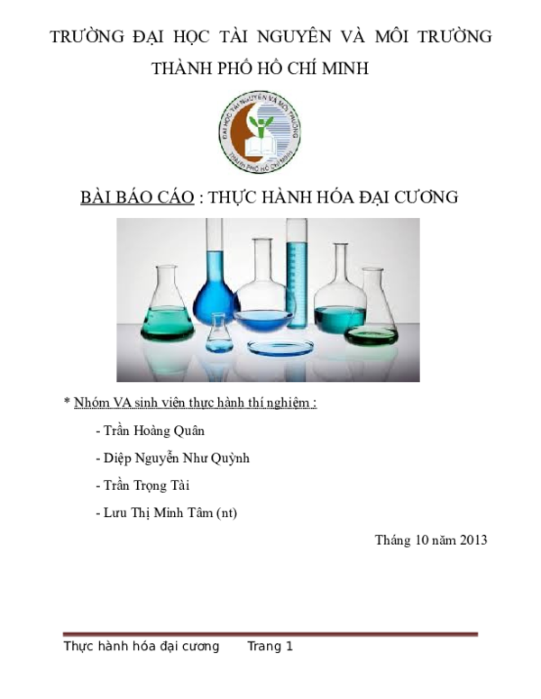(DOC) Bao cao Thi nghiem hoa dai cuong(1)