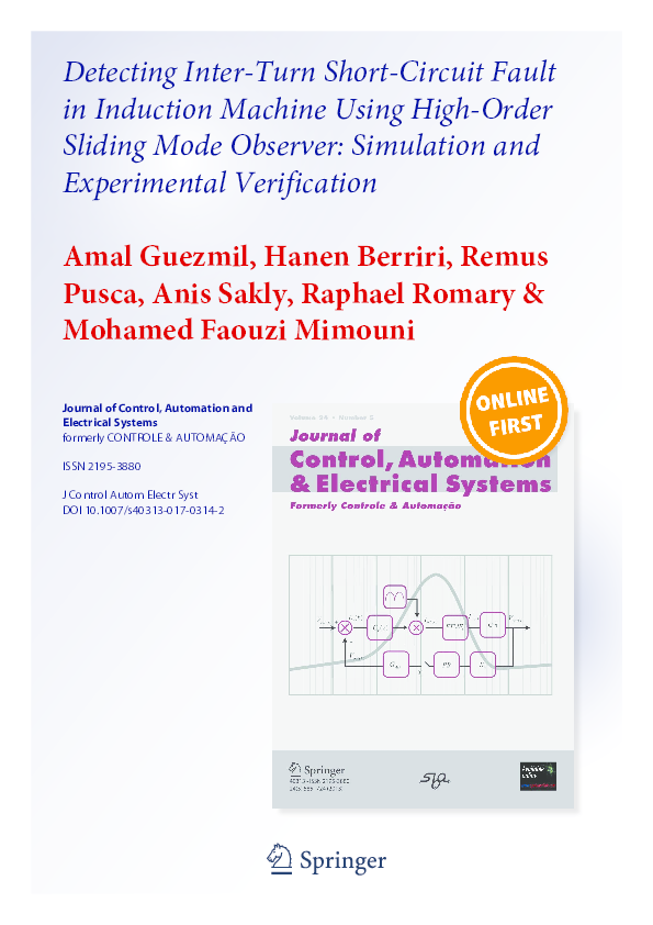 Pdf Detecting Inter Turn Short Circuit Fault In Induction Machine Using High Order Sliding