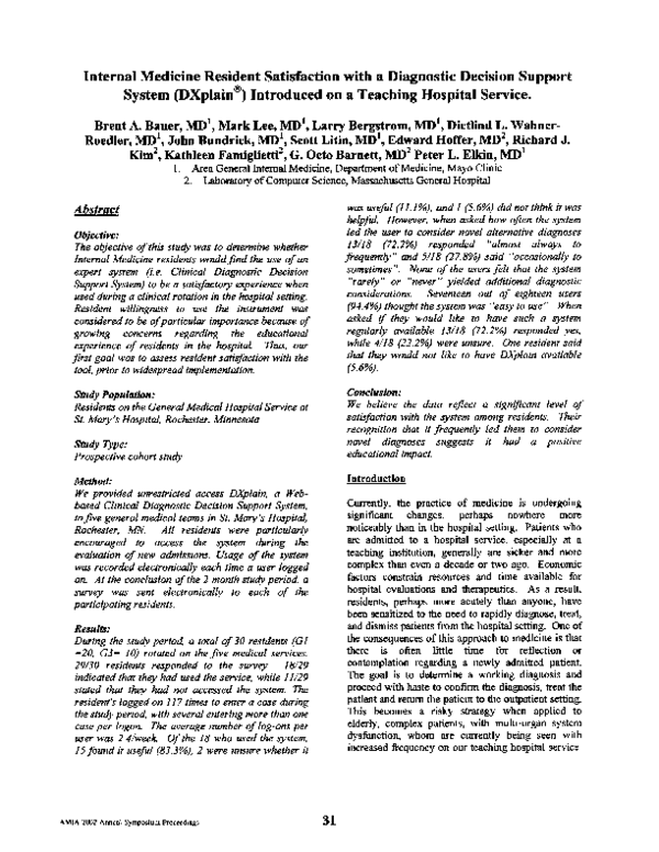(PDF) Internal medicine resident satisfaction with a diagnostic ...
