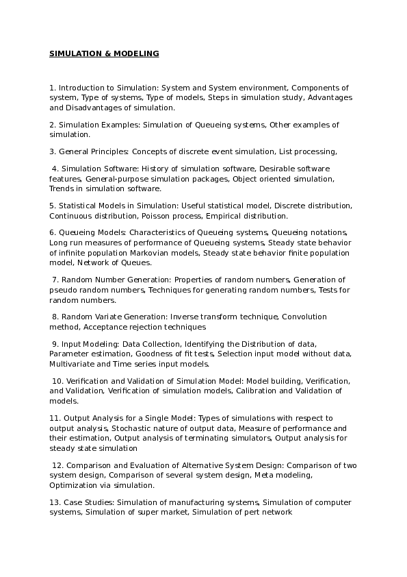 (DOC) SIMULATION & MODELING