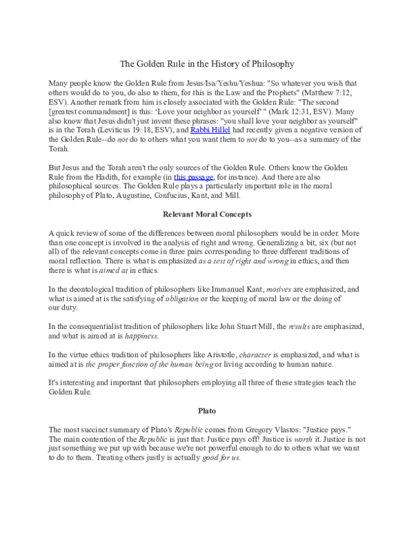 (DOC) The Golden Rule in the History of Philosophy