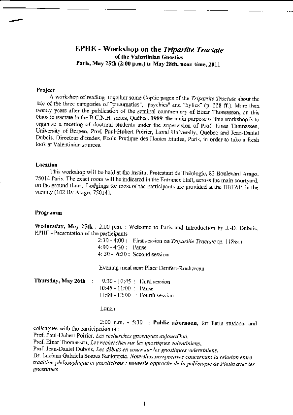 (PDF) 2011 - EPHE - Workshop on the Tripartite Tractate of the ...