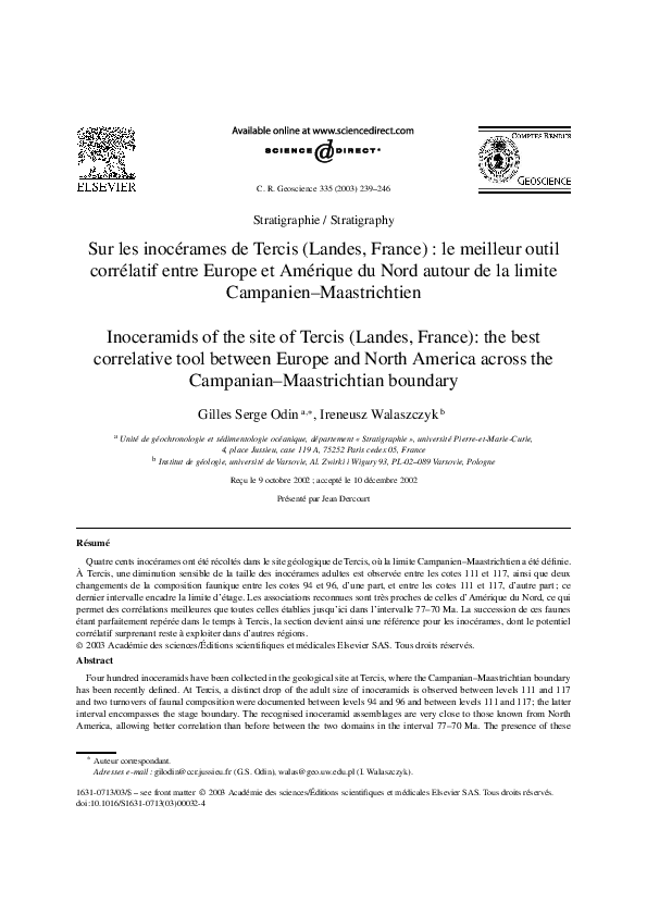 (PDF) Sur les inocérames de Tercis (Landes, France) : le meilleur outil ...