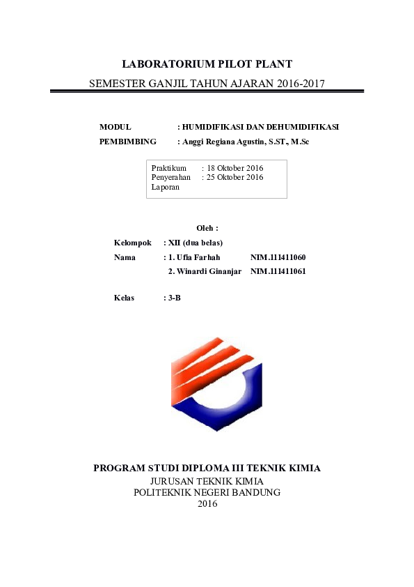 (DOC) Humidifikasi dan Dehumidifikasi