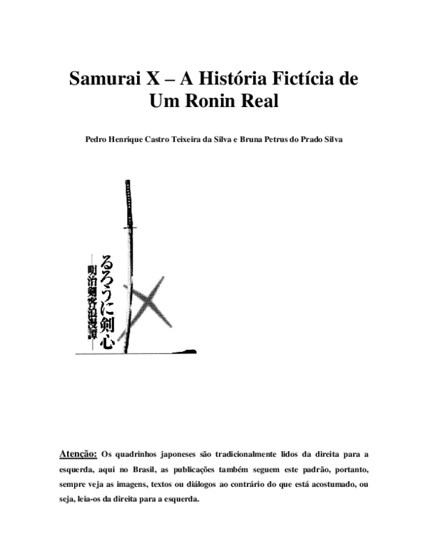 (PDF) Samurai X – A História Fictícia de Um Ronin Real