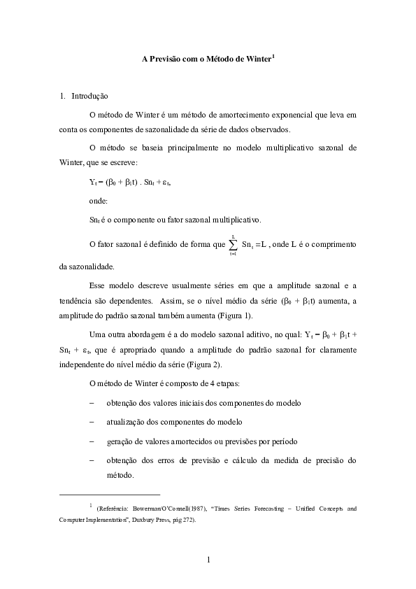 (PDF) A Previsão com o Método de Winter