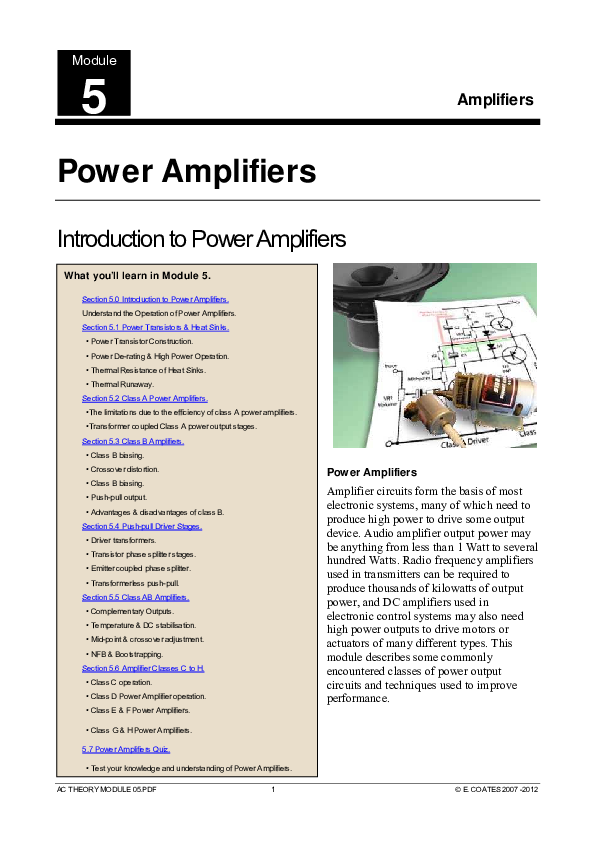 (PDF) Amplifiers module