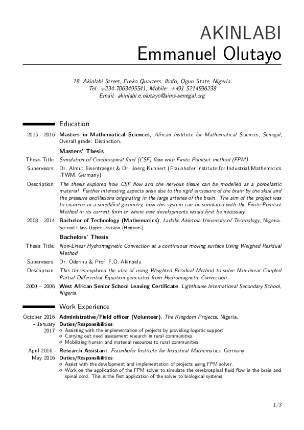 (PDF) Education Work Experience