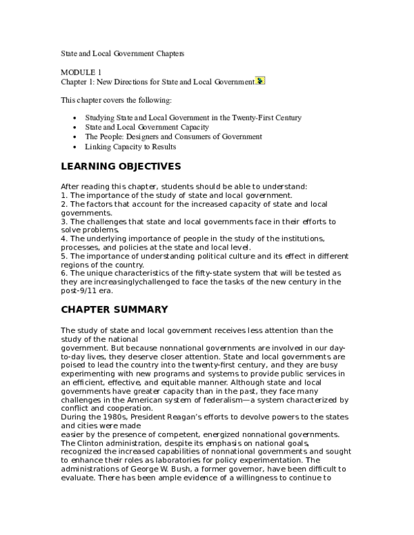 (DOC) State and Local Government Chapters