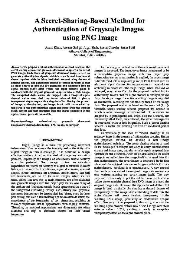 (DOC) A Secret-Sharing-Based Method for Authentication of Grayscale Images using PNG Image ...