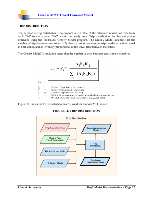 (PDF) Lincoln MPO Travel Demand Model TRIP DISTRIBUTION