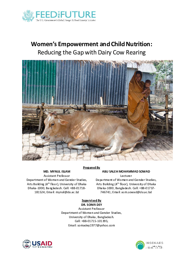 (PDF) Women's Empowerment and Child Nutrition: Reducing the Gap with ...