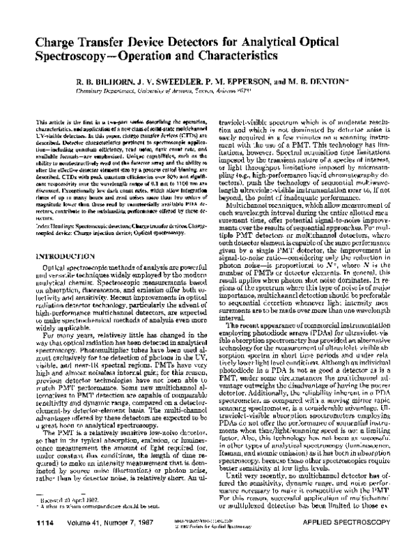 (PDF) Charge Transfer Device Detectors for Analytical Optical ...