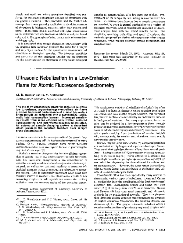 (PDF) Ultrasonic nebulization in a low-emission flame for atomic ...