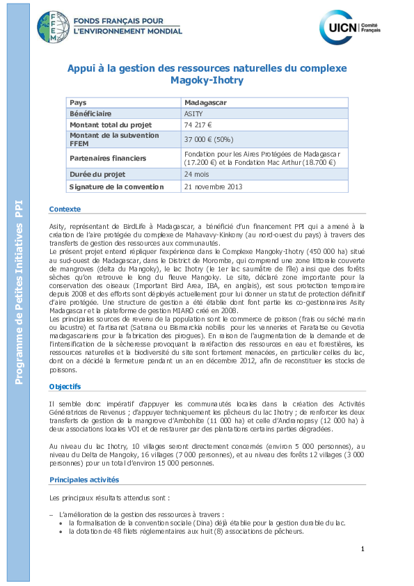 « Rôle et place des transferts de gestion des ressources naturelles